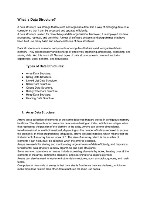 Introduction To Common Data Structures And Their Applications In Computer Science Data
