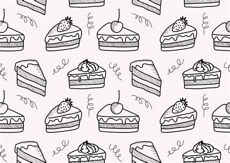 Cute Doodle Cake Seamless Pattern 13403766 Vector Art At Vecteezy