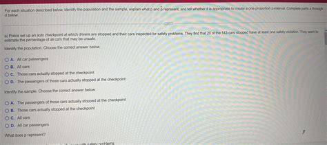 [answered] For Each Situation Described Below Identify The Population
