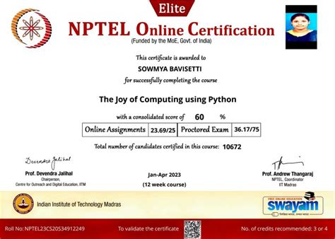 Sowmya Bavisetti On Linkedin Nptel Python Codingskills
