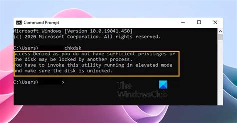Chkdsk Access Denied Fix