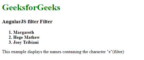 Angularjs Filter Filter Geeksforgeeks