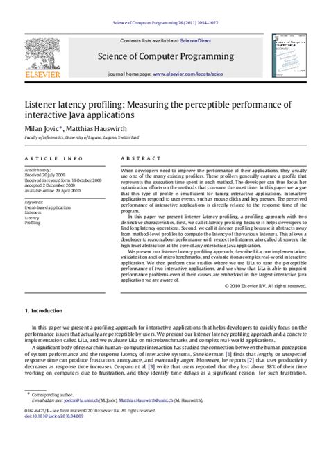 pdf listener latency profiling measuring the perceptible performance