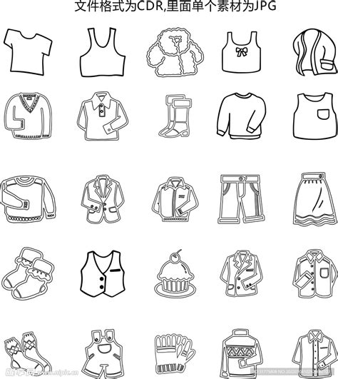 服饰简笔画设计图 其他 生活百科 设计图库 昵图网