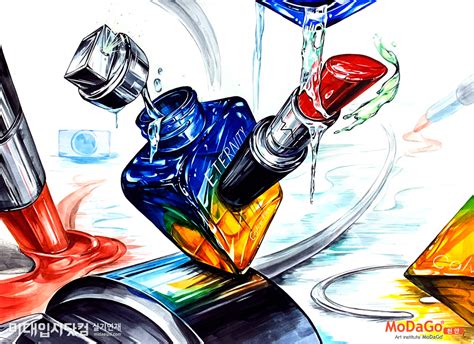 [기초디자인] 색종이 붓 다트 석류 옷핀 풍선 리본 아이스크림 색종이 클립 향수 립스틱 마늘 연필 기초디자인 그림 모음 천안 모두다른