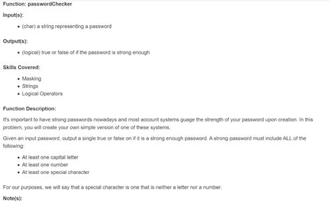 Solved Function Passwordchecker Inputs • Char A String