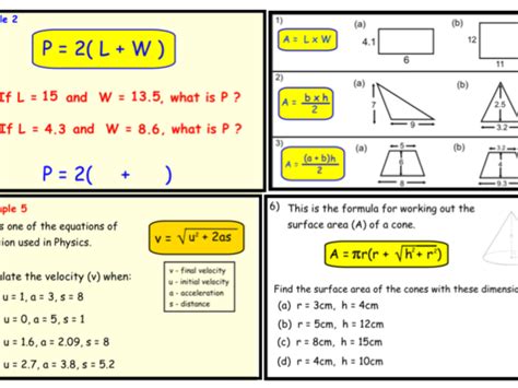 Substitution Into Formulae Pptx Teaching Resources