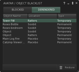 Object Blacklist Catznip