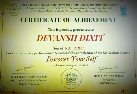 Devansh Dixit On Linkedin Krishna Krishnaconsciousness Achievement