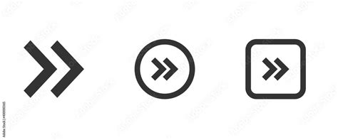 Chevron Double Right Icon Web Icon Set Vector Illustration Stock
