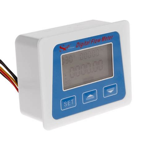 Digital LCD Display Water Flow Sensor Meter Temperature Time Record With G Flow Sensor