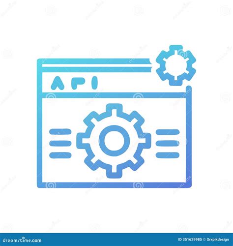 Innovative Api Endpoint Technology Icon Stock Illustration