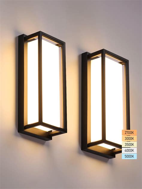 Leonlite 5cct Dimmable Outdoor Wall Sconce 100 277v Square Led Modern Outdoor Wall Lights 10