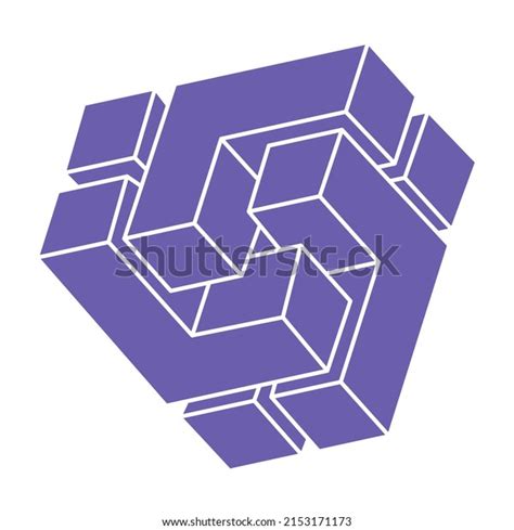 Impossible Shapes Optical Illusion Logo Vector เวกเตอร์สต็อก ปลอดค่าลิขสิทธิ์ 2153171173