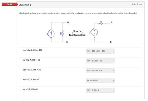 Solved Question 1match Each Voltage And Resistor