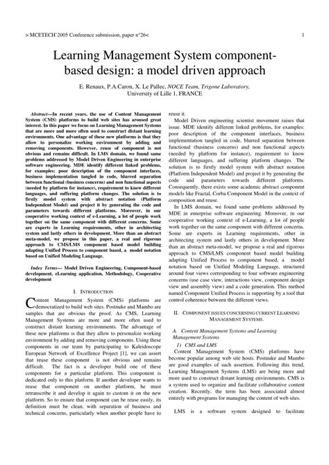 Pdf Learning Management System Component Based Design A Model Driven