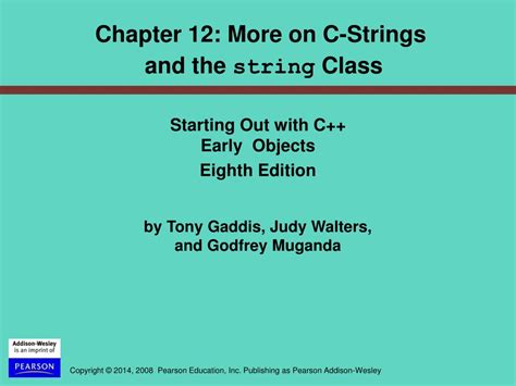 Ppt Chapter 12 More On C Strings And The String Class Powerpoint