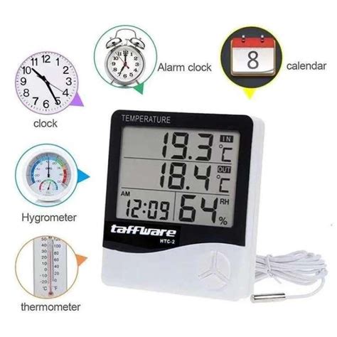 Promo Alat Pengukur Suhu Humidity Digital Temperature Meter Clock Htc 2 Tempratur Badan