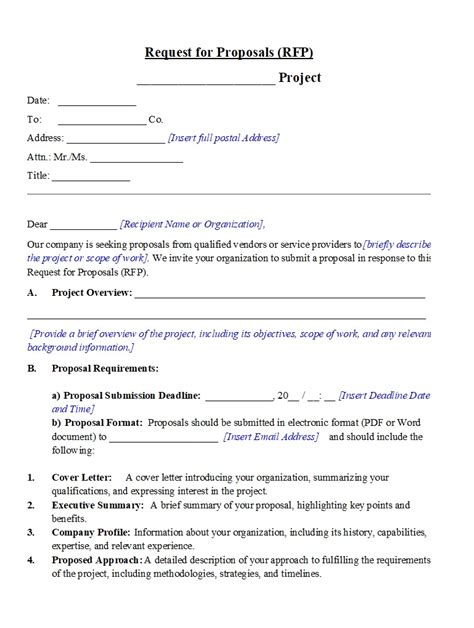 request for proposal rfp contract directory