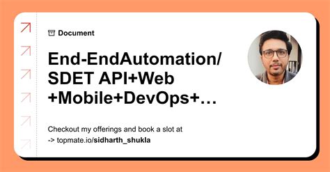 End Endautomationsdet Apiwebmobiledevopsgenai With Sidharth Shukla