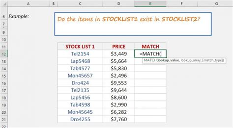 Compare Two Lists In Excel For Matches With The MATCH Function