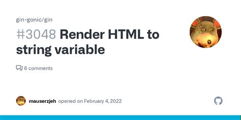 Render Html To String Variable · Issue 3048 · Gin Gonicgin · Github