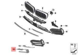 Genuine Bmw X6 F16 Front Bumper Trim Grille Left Oem 51117319789 Ebay