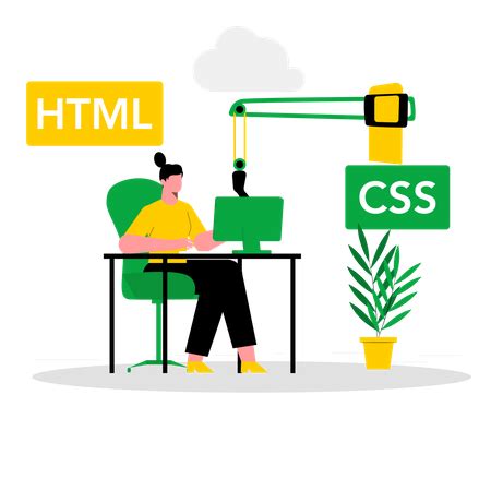 Best Female HTML Developer Check Code Illustration Download In PNG Vector Format