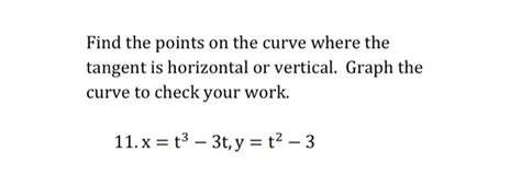 Solved Find The Points On The Curve Where The Tangent Is Chegg