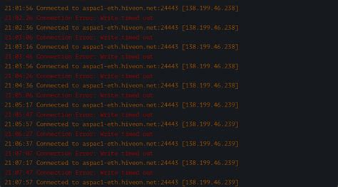 Connection Error Write Timed Out