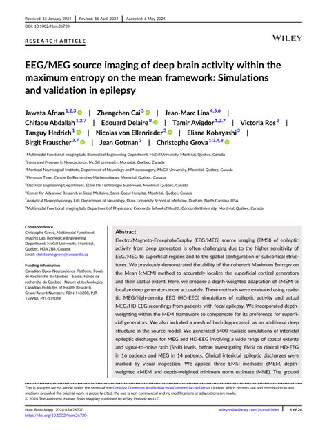 Pdf Eegmeg Source Imaging Of Deep Brain Activity Within The Maximum Entropy On The Mean