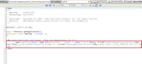 joomla 3 x how to edit copyright if it is coded in template files