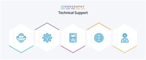 Technical Support 25 Blue Icon Pack Including Typing Support Support