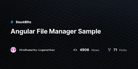 Angular File Manager Sample Stackblitz
