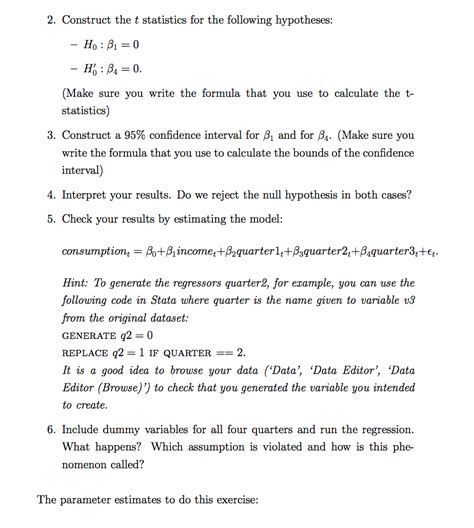 Exercise 2 Hypothesis Tests Of A Single Restriction