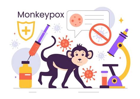 Premium Vector Monkeypox Outbreak Vector Illustration Showing Virus