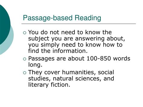 ppt passage based reading for the sat powerpoint presentation free