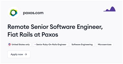 Paxos Hiring Senior Software Engineer Fiat Rails • Remote Work From Home Himalayas