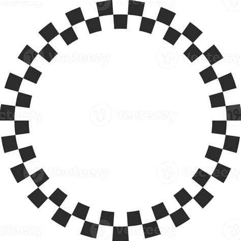 Checkerboard Circle Frame With Black And White Chess Pattern Y2k Geometric Shape Retro Groovy