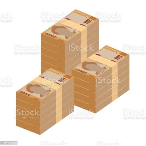 코스타리카 결장 벡터 그림입니다 코스타리카 돈 세트 번들 지폐 지폐 20000 Crc 플랫 스타일 흰색 배경에 격리 심플한