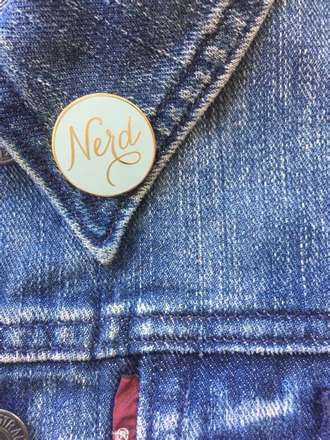 Nerd Enamel Pin Gold Nerd Lapel Pin Nerd Flair Gold Hard Enamel Pin Cloisonne Pin Etsy