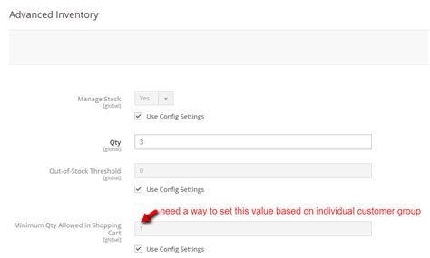 magento2 set individual product s minimum qty allowed in shopping