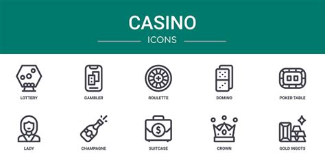 복권 도박꾼 룰렛 도미노 포커 테이블 레이디 샴페인 벡터 아이콘 프리젠 테이션 다이어그램 웹 디자인 모바일 앱과 같은 10 개의 개요 웹 카지노 아이콘 세트 0명에 대한