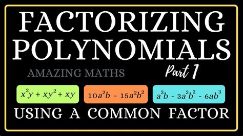 Factorizing Polynomials Part 1 Amazingmaths Youtube