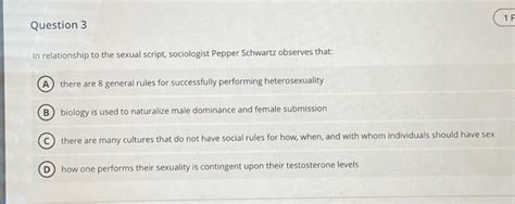 Question 3 In Relationship To The Sexual Script