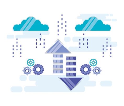 Premium Vector Cloud Computing With Arrows Up And Down