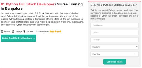 BEST Python Full Stack Developer Courses In Bangalore