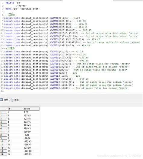 数据库字段类型decimal理解 csdn博客