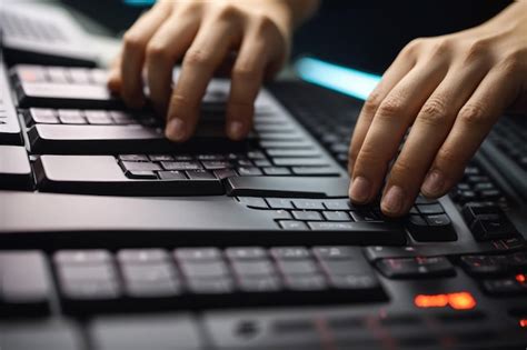 Premium Photo Mans Hands Are Typing On The Keyboard At Home Remote Work Of A Programmer Close Up