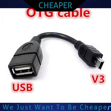 Converter Sesuai Untuk Kereta Car Play Mini USB Male To USB Female Car OTG Adapter Cable V3 Port